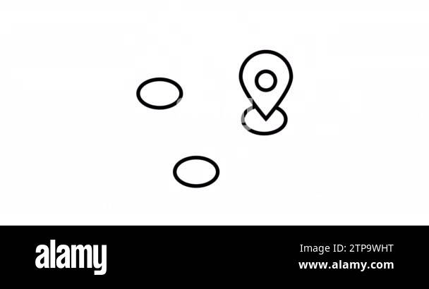 Round Geo Map Direction Location Pin moving from point to point ...