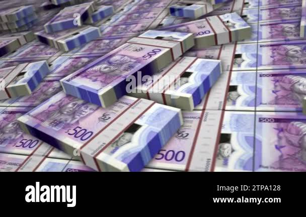 Jamaica money Jamaican Dollar banknote bundle loop. JMD money stacks ...