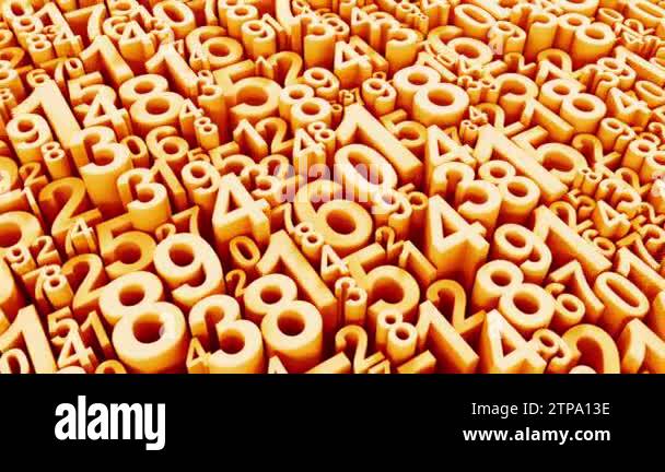 Animated background with random numbers moving up and down. Light ...