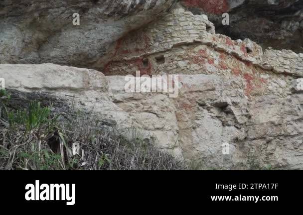Revash, Peru - 06 02 2019: historical archeological site of the tombs ...