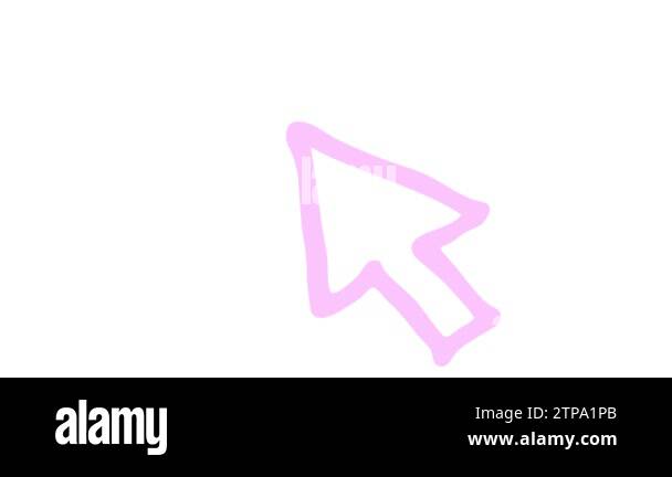 Animated pink symbol of mouse cursor. Arrow with rays clicks. Icon in ...