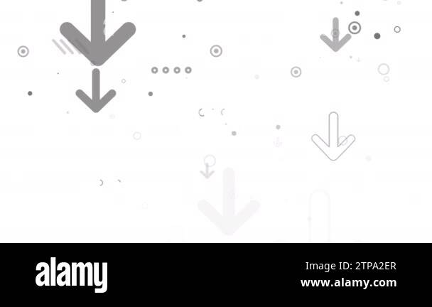 Animated gray arrows on a white background. Recession chart of economy ...