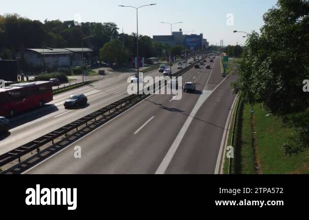 Belgrade Serbia 9.9.23 View from pedestrian bridge between Gucevska ...