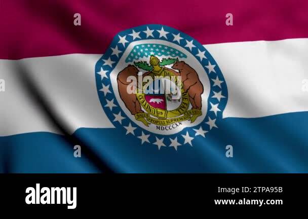 Missouri State Flag. Waving Fabric Satin Texture National Flag of ...