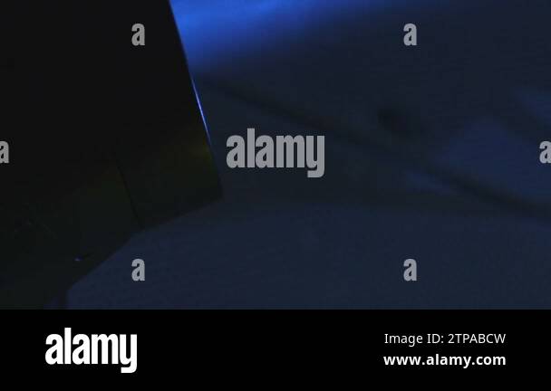 Stage lights at the concert with fog, Stage lights on a console ...