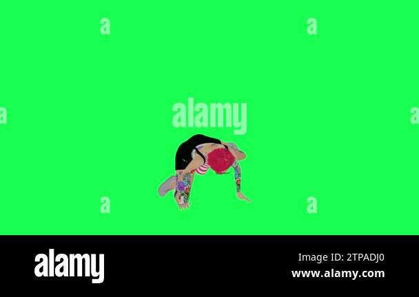 3d fully tattooed woman with red hair and short skirt fighting and ...