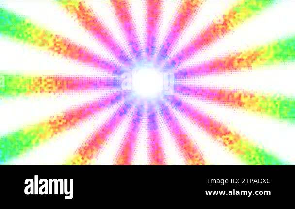 Abstract Dotted Rotating Stripes Background Animation Loop Rainbow