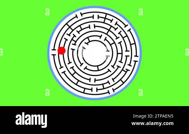 Animated maze. The red object comes to the middle of the maze and ...