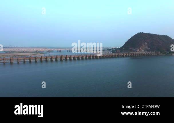 Historic Prakasam Barrage connecting Krishna and Guntur districts in ...
