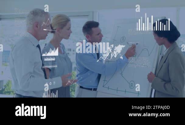 Animation of multiple graphs, map and data over diverse manager ...