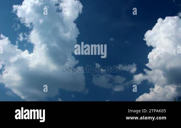 Clouds Running Across the Blue Sky, Timelapse of Vast Puffy Fluffy White Clouds, Sky Motion ...