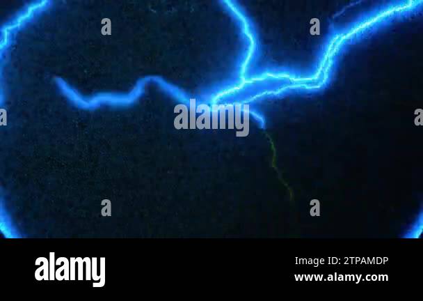 Abstract blue lightning. Transmission of electrical energy through the ...