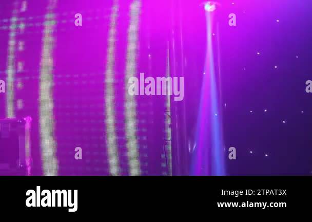 Stage lights at the concert with fog, Stage lights on a console ...