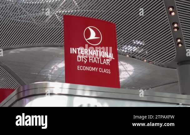 Istanbul, Turkey - 27 June 2023: Turkish Airlines signage showing ...