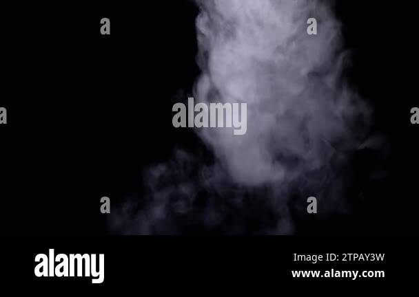 Shimmering Icy Cloud of Smoke Dissolves on a Black Background in Empty ...