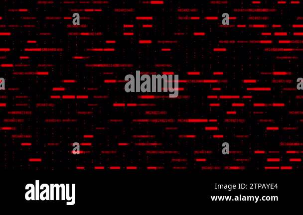 Animated red color cyberpunk 3D technology and data background Stock ...