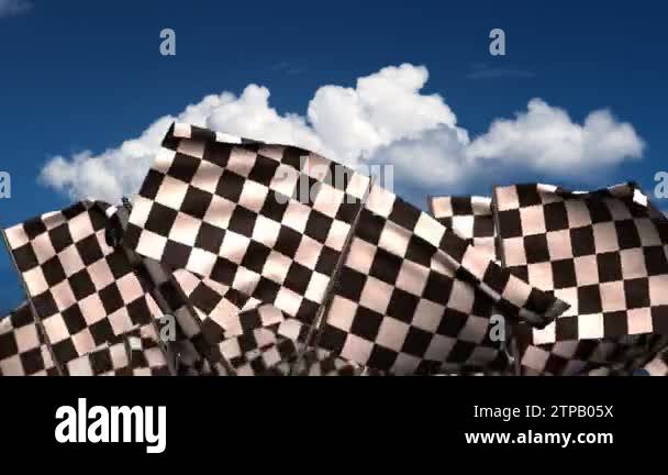 Chequered flags finish flag Stock Videos & Footage - HD and 4K Video ...