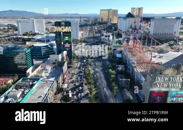 Las Vegas Strip At Las Vegas In Nevada United States. Famous Boulevard ...