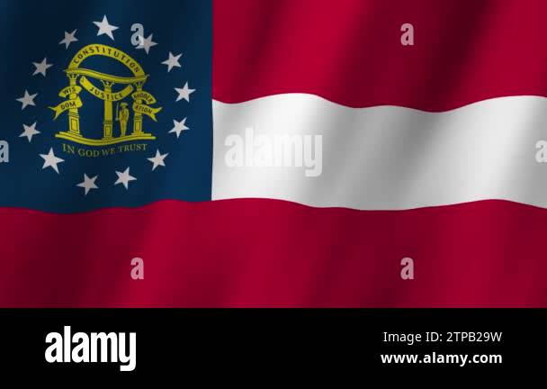 Georgia State Flag. Georgia Flag Waving. Flag of Georgia State footage ...