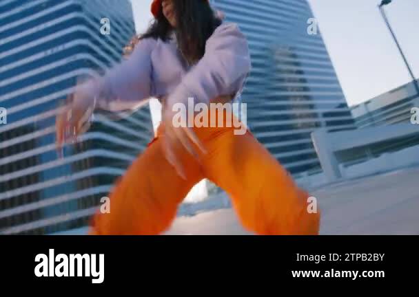 Sexy Twerk And Freestyle Clubber Dancer Practicing Dance Routine