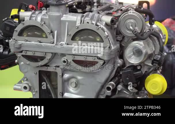 The structure of motion car engine with turbo in modern show Stock ...