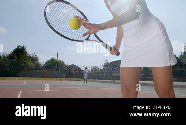 Female tennis player bouncing ball Stock Videos & Footage - HD and 4K ...