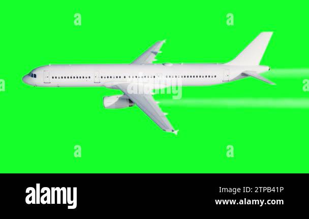 Passenger flying Plane animation. A condensation trail of an airplane ...