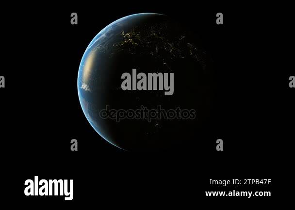 3d animation Earth rotation. Looped animation background Realistic ...