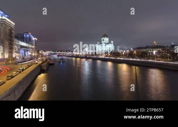 Orthodox Cathedral of Christ the Savior: A Majestic Dusk Illumination ...