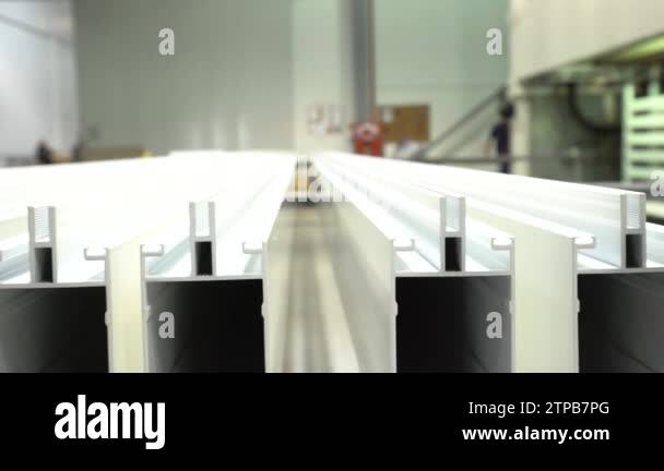 Plant of windows production. Elements of windows / The shop with window ...