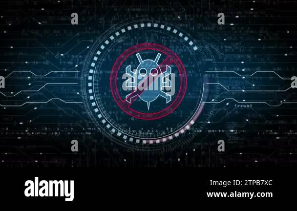 Antivirus Cyber Security Virus Detect System Alert Symbol Abstract Digital Concept Network