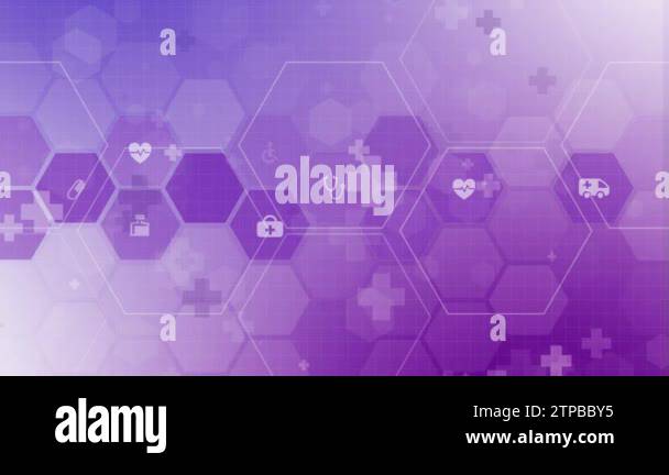 Animation of healthcare system icons. A screensaver of blinking ...