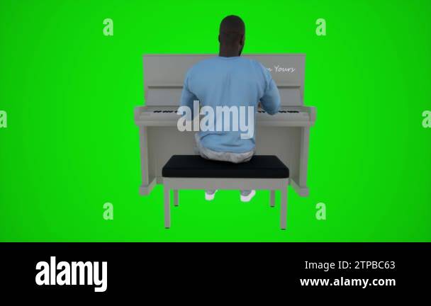 3D animation of a male coach playing the piano in a restaurant from the ...