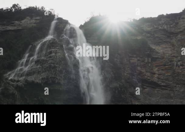 Gocta Cataracts, Catarata del Gocta, are perennial waterfalls with two ...