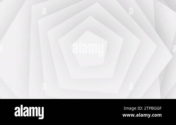 Minimal white light background pattern of pentagons. Loopable 3d rings effect animation ...