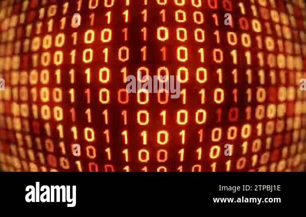 Technology gold background with animated strokes of binary code on ...