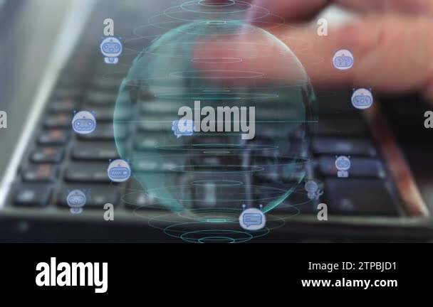 working with chat gpt bot AI online, connecting with AI and using a chat GPT. IT engineer ...