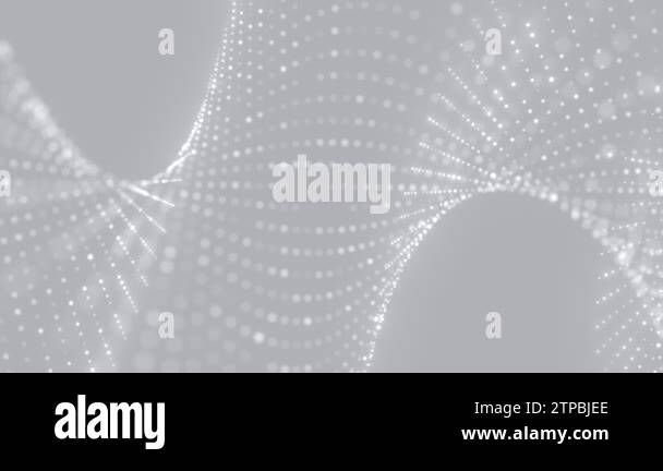 Digital particle background. The surface of the particle points is twisted. Big data ...