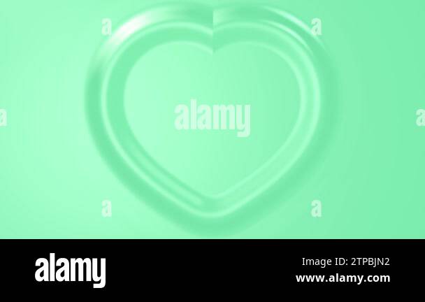 Animated background with heart shape formed with ripple effect. Green ...
