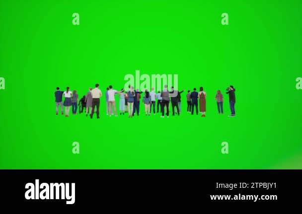 3D animation of crowd of London people in the streets visual effect of ...