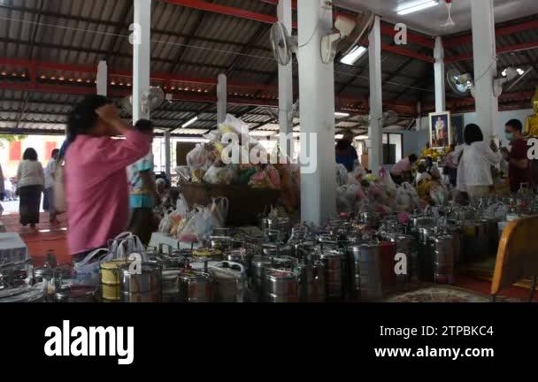 Festival of Tenth Lunar Month or Sat Duan Sip merit offerings to ...