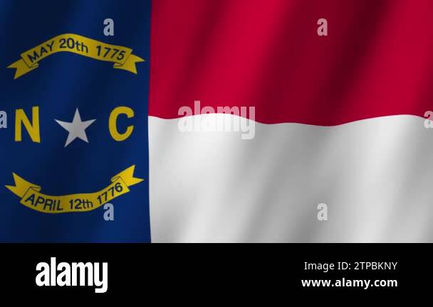 North Carolina Flag. North Carolina State Flag Waving. Flag of North ...