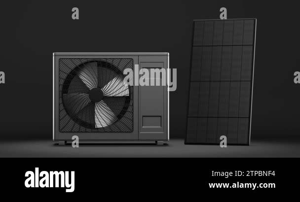 rotating fan of a heat pump energy with solar panel as a heater and ...