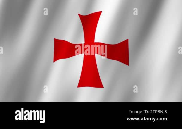 Knights Templar Flag. 3d Templar Flag waving. Flag of Knights Templar ...