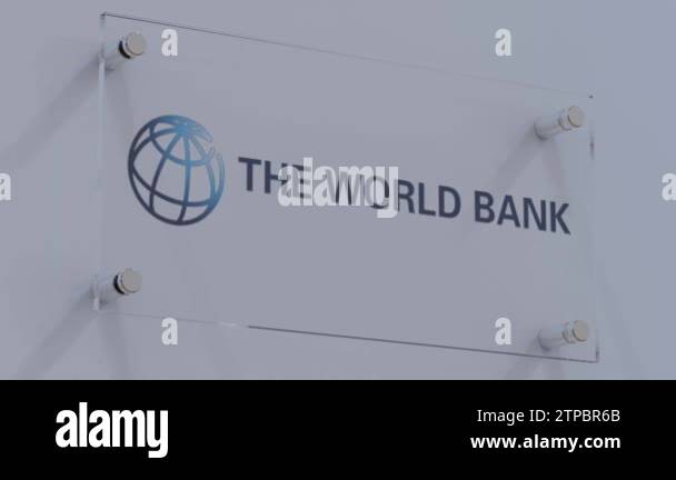 World Bank Flag Logo Plate on Office Wall Stock Video Footage - Alamy