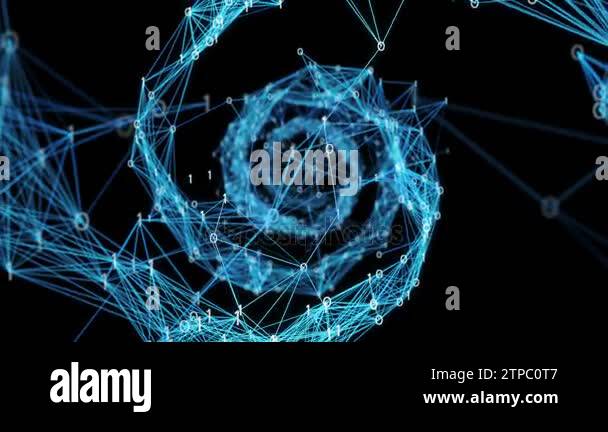 Motion Background Digital Binary Plexus DNA spiral Alpha Matte 4k Loop Stock Video Footage - Alamy