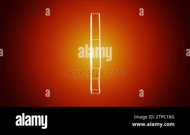 Hand drawn isolated biohazard symbol spinning on the orange background ...