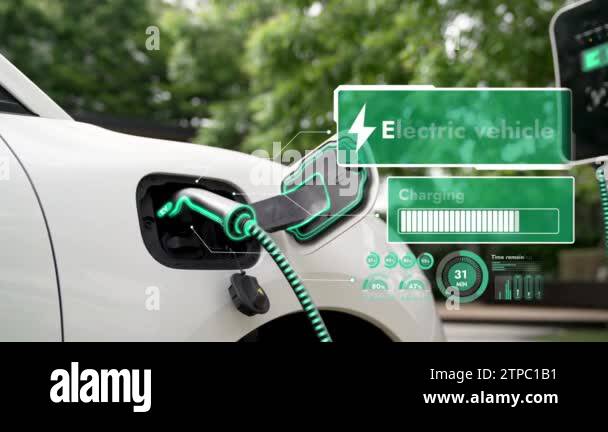 Electric car recharging with digital battery status hologram display by ...