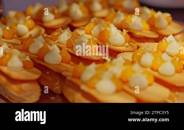 A visual and culinary masterpiece, these yellow cream canape elevate ...