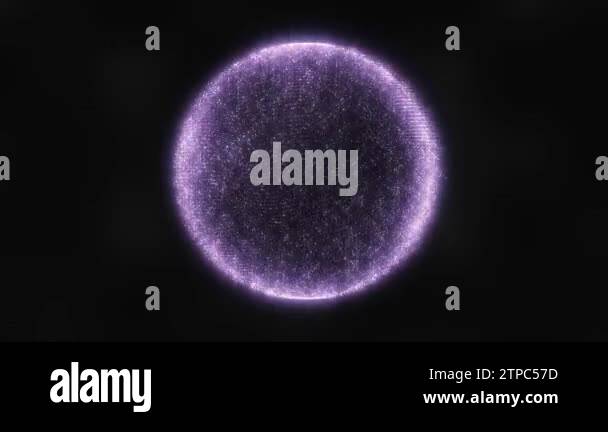 Purple energy orb background animation. 3d abstract energy sphere ball ...